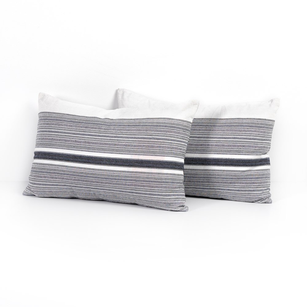 Four Hands Laos Navy Stripe Pillow Set Navy Hmong S 226097-003 ...
