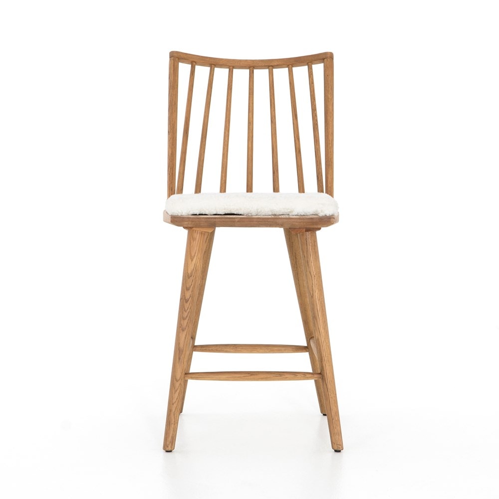 Four Hands Lewis Windsor Stool with Cushion Sandy Counter 228387-016 - Portland, OR | Key Home