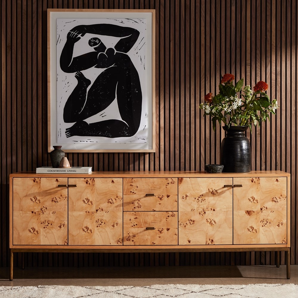 Four Hands Mitzie Media Console Amber Mappa Burl 229263-003 - Portland ...