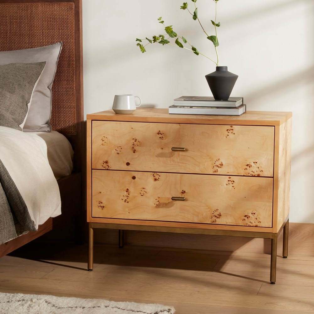 Four Hands Mitzie Nightstand Amber Mappa Burl 230387-003 - Portland, OR ...