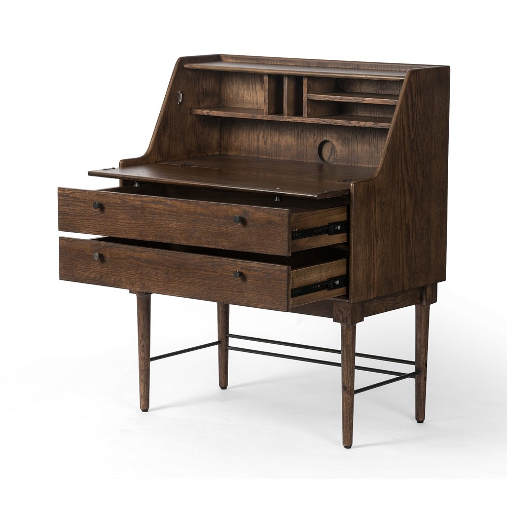 Four Hands Moreau Secretary Desk Dark Toasted Oak 226299-001 - Portland ...