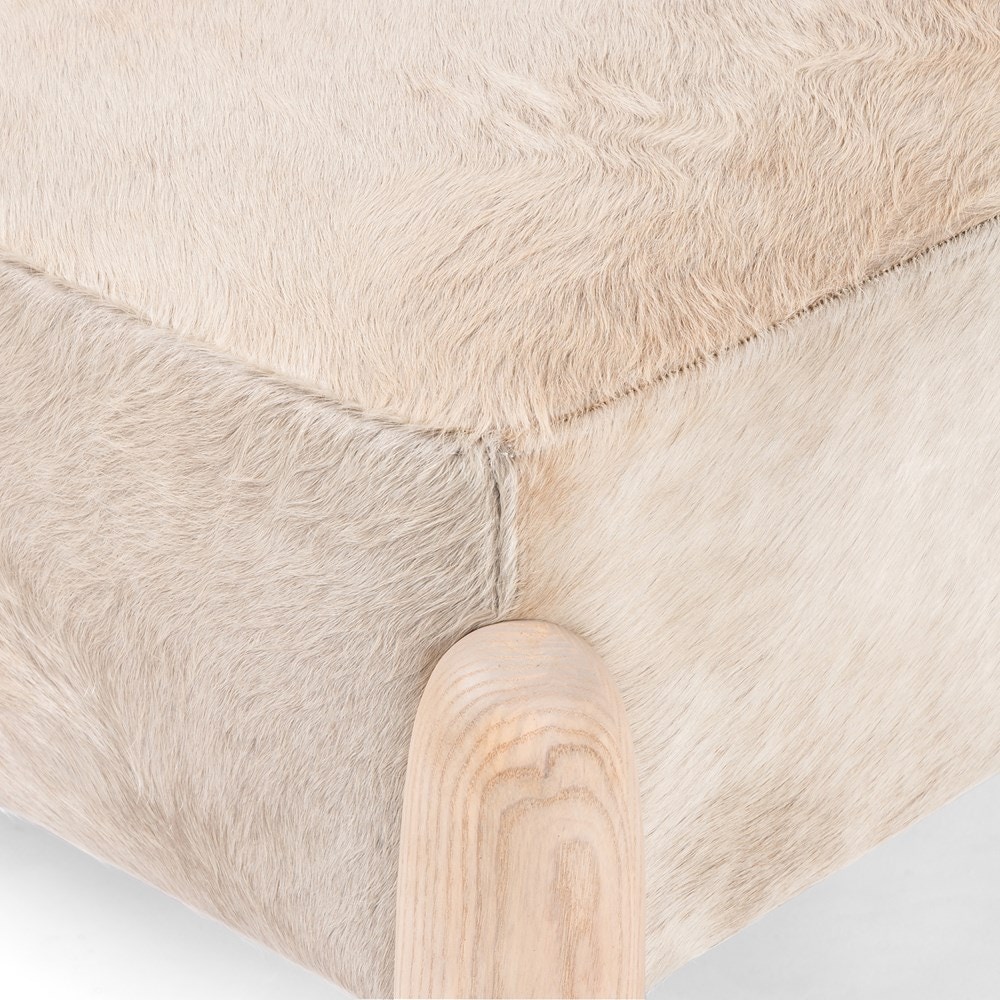 Four Hands Oaklynn Ottoman 32 inch Buff Hair On Hide 227808-004 ...