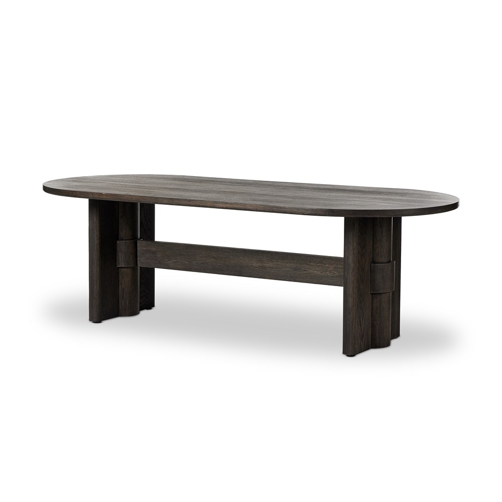 Four Hands Sylvie Oval Dining Table Brsd Drk Brwn 237942-001 - Portland ...