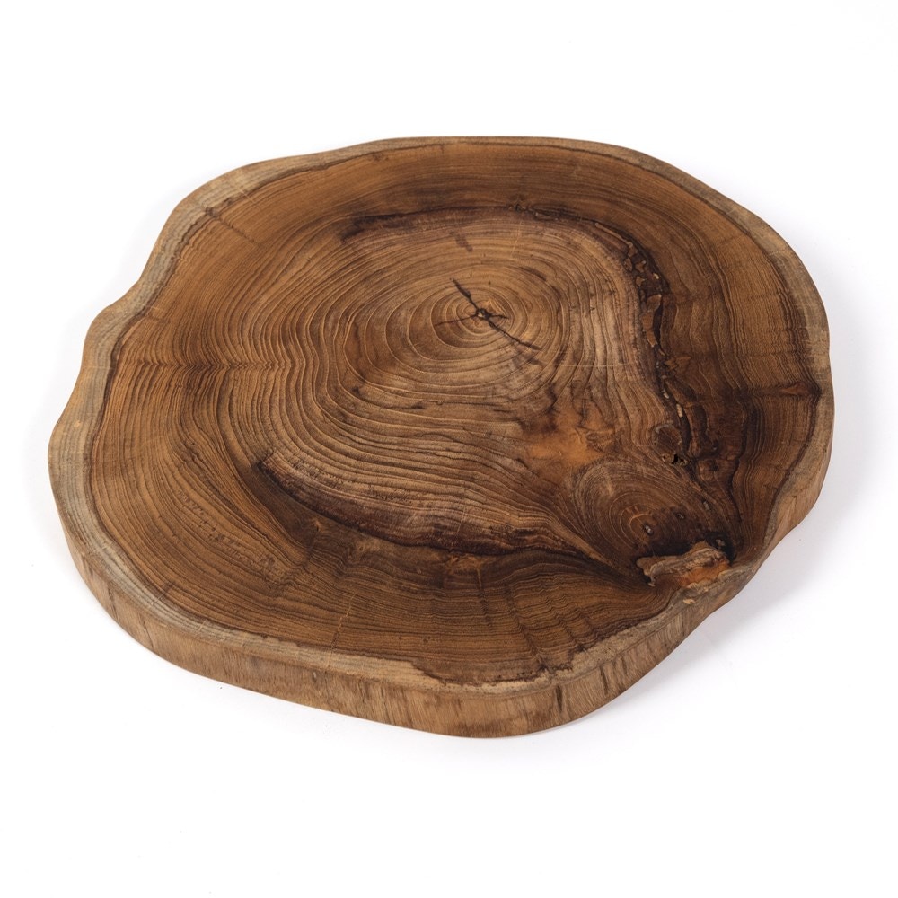 Four Hands Zona Round Tray Natural Teak 227657-001 - Portland, OR | Key ...