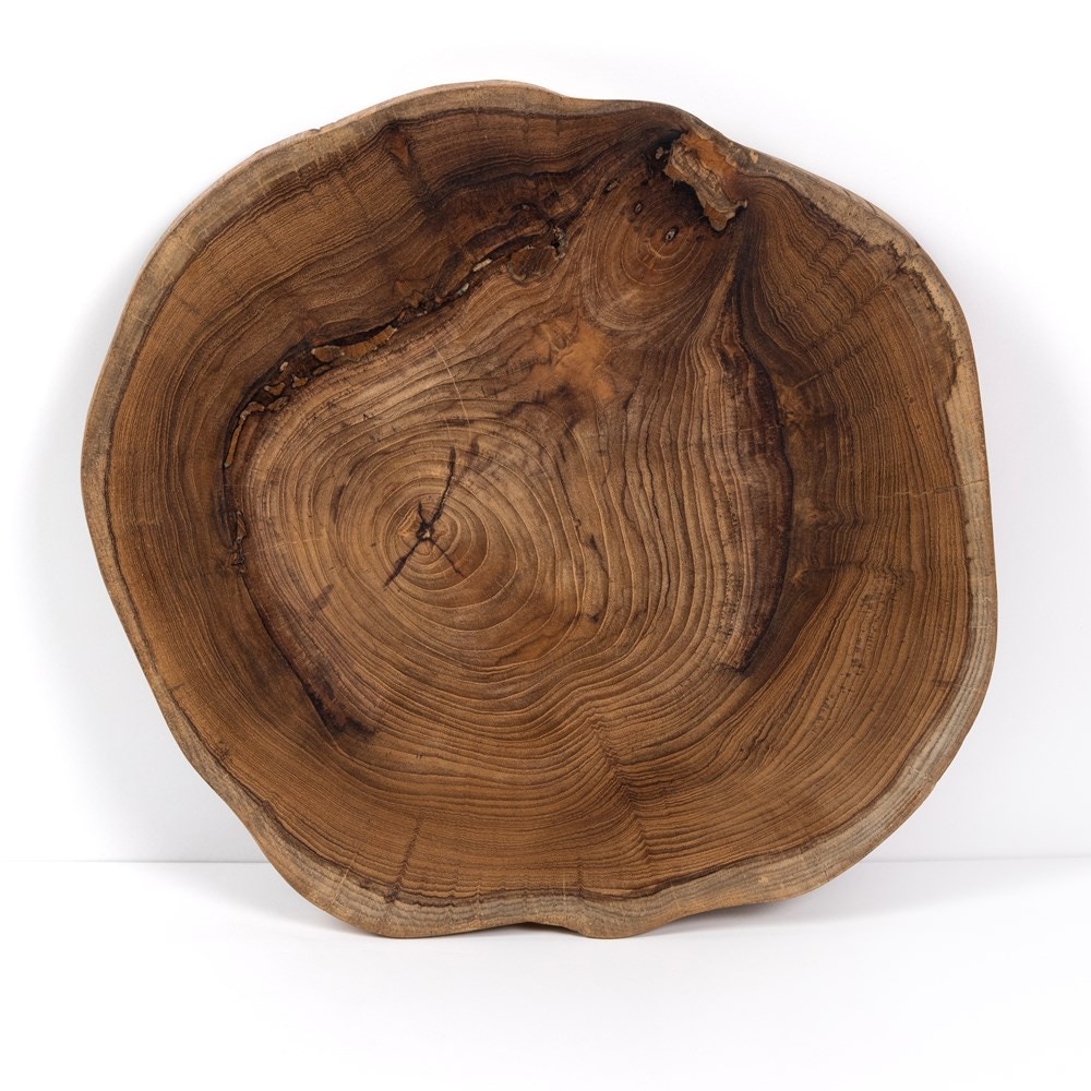 Four Hands Zona Round Tray Natural Teak 227657-001 - Portland, OR | Key ...