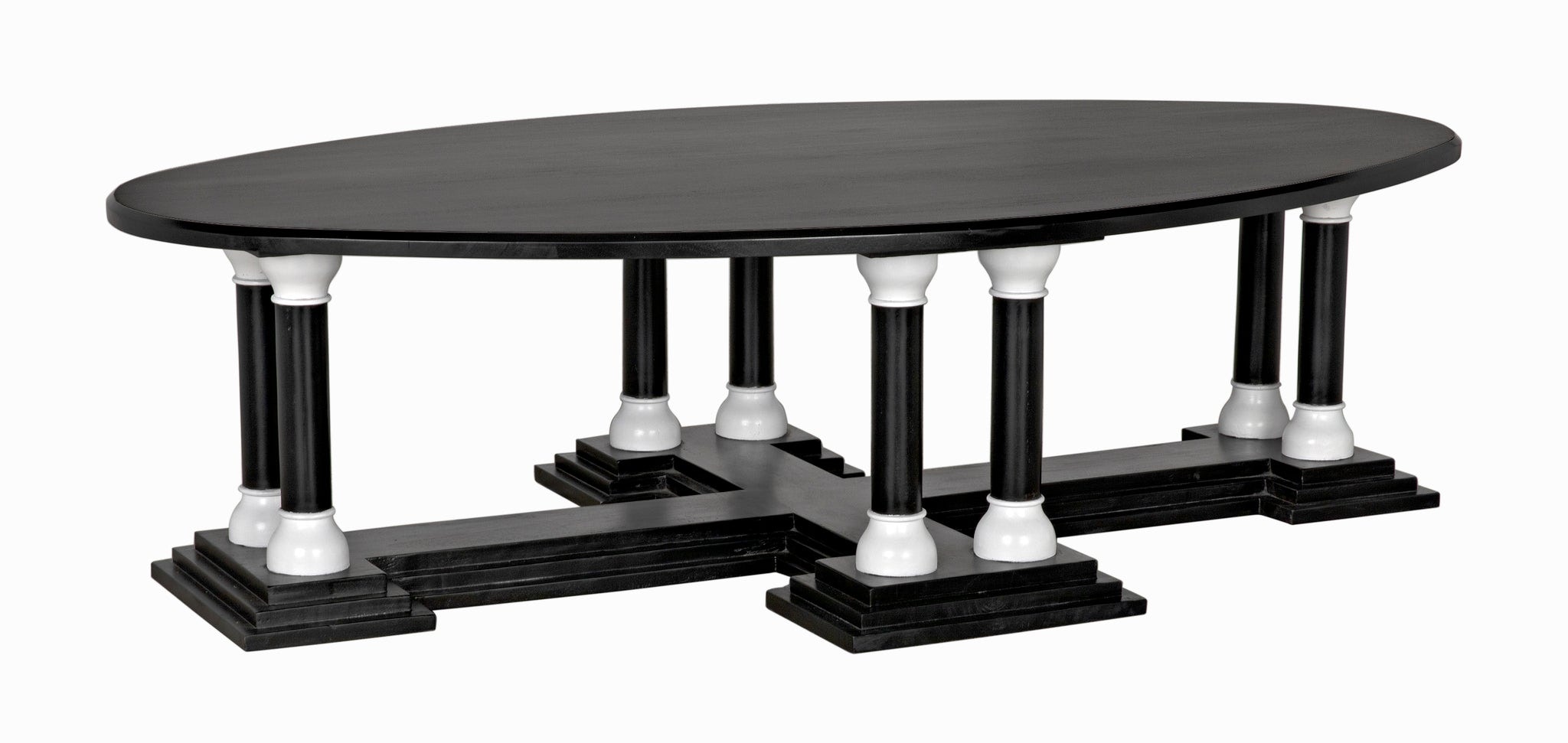 Noir Desoto Coffee Table, Hand Rubbed Black and Solid White ...