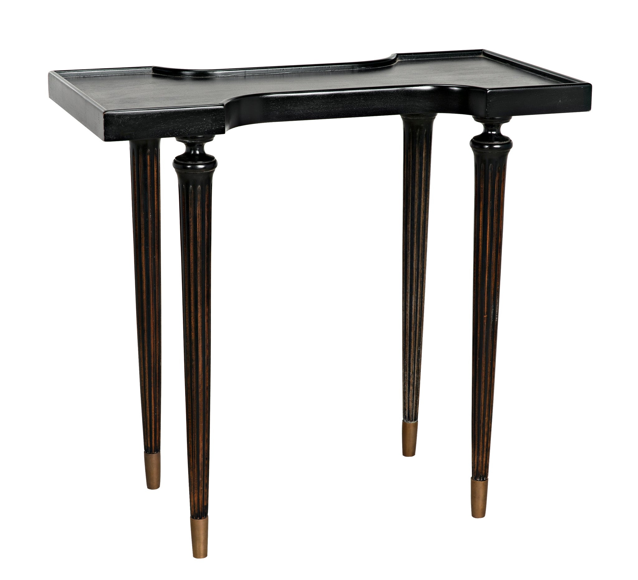 Noir Taylor Side Table, Hand Rubbed Black with Light Brown Trim GTAB952HB - Portland, OR | Key Home
