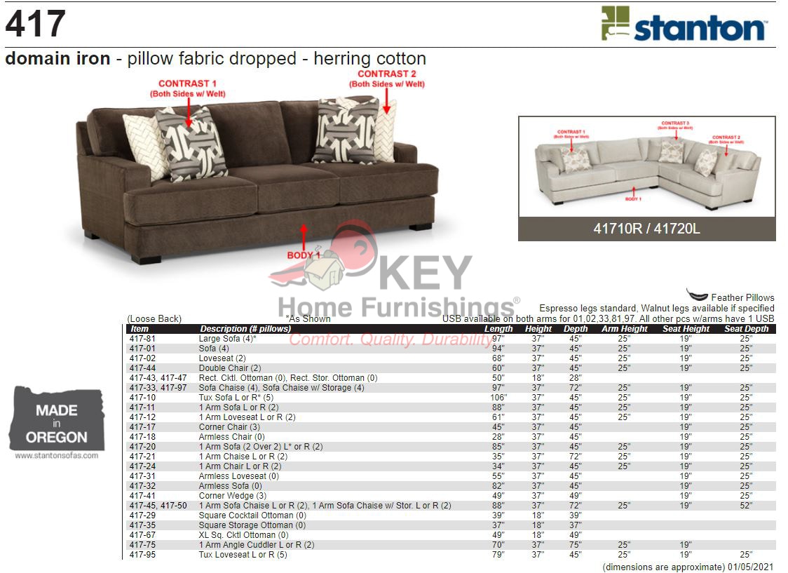 Stanton Sofa 41701 - Portland, OR | Key Home Furnishings