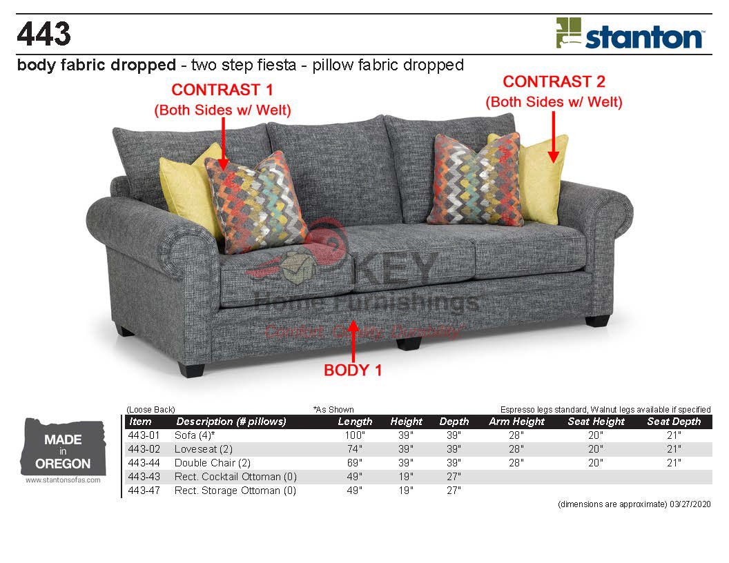 Stanton Double Chair 44344 - Portland, OR | Key Home Furnishings