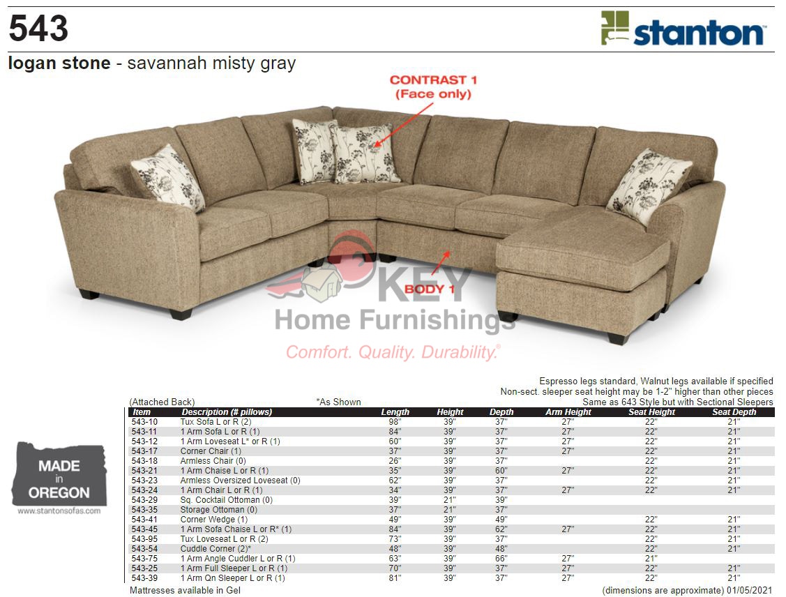 Stanton Cuddle Corner 54354 - Portland, OR | Key Home Furnishings