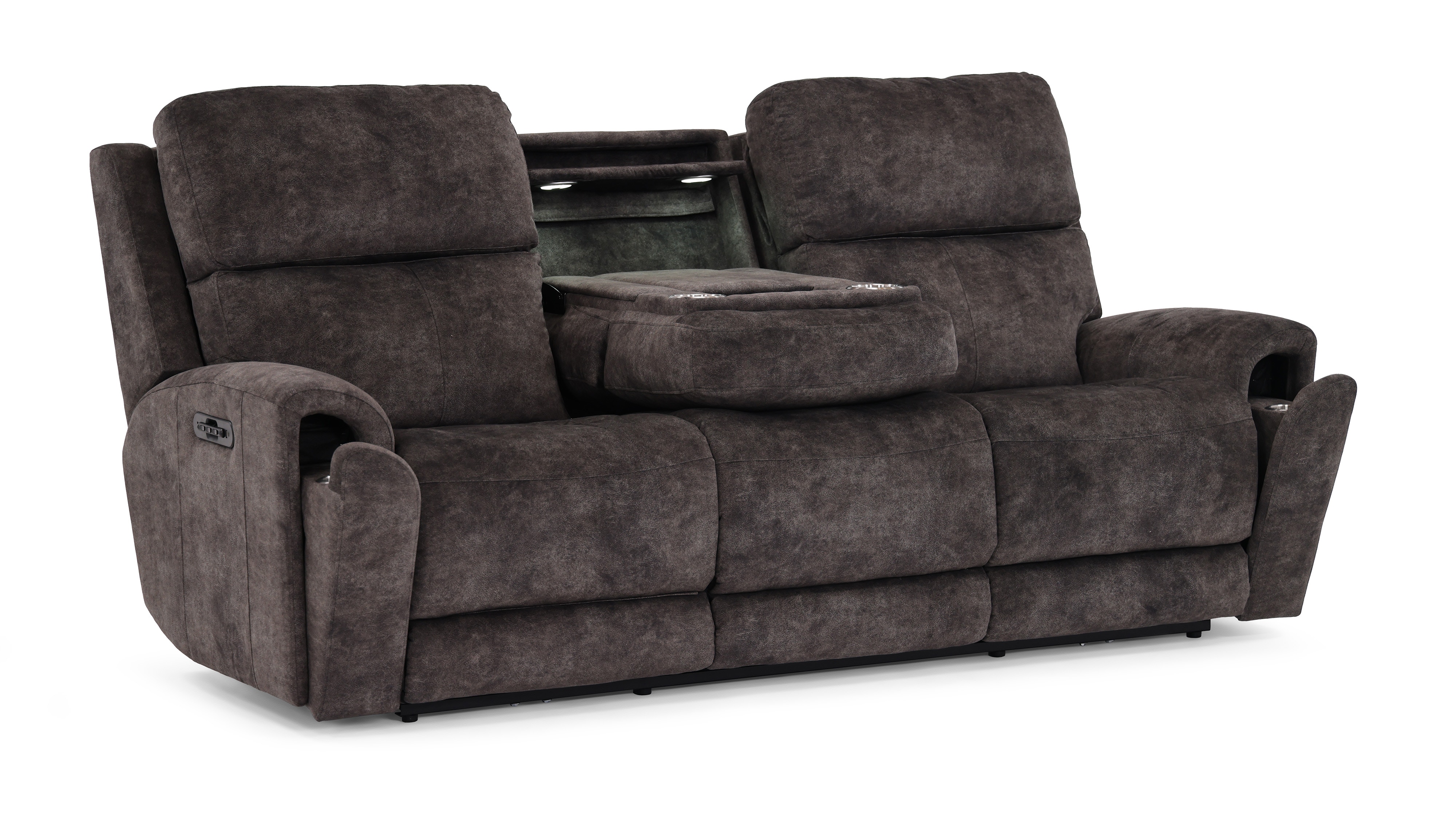 Stanton Power Headrest and Lumbar Reclining Sofa with Drop Chaise and ...