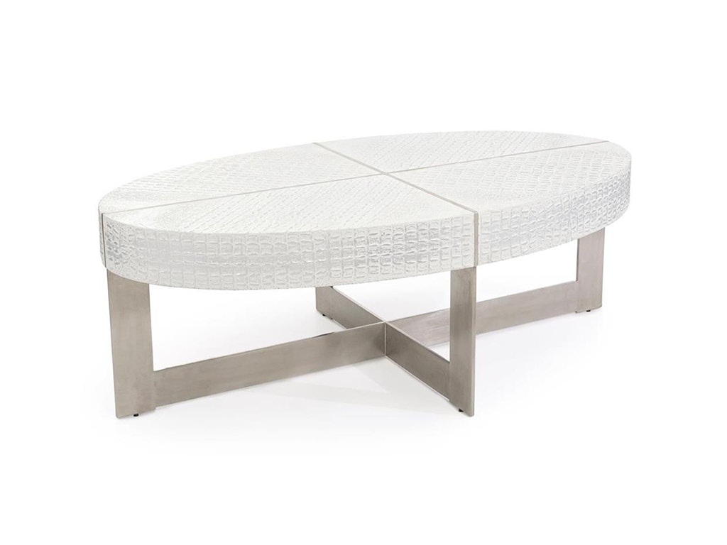 John Richard Living Room Kano Silver Oval Cocktail Table EUR-03-0828 ...