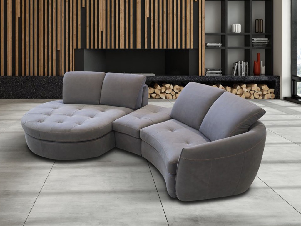 Bracci Living Room Taormina Curved Sectional - Noel Furniture - Houston, TX