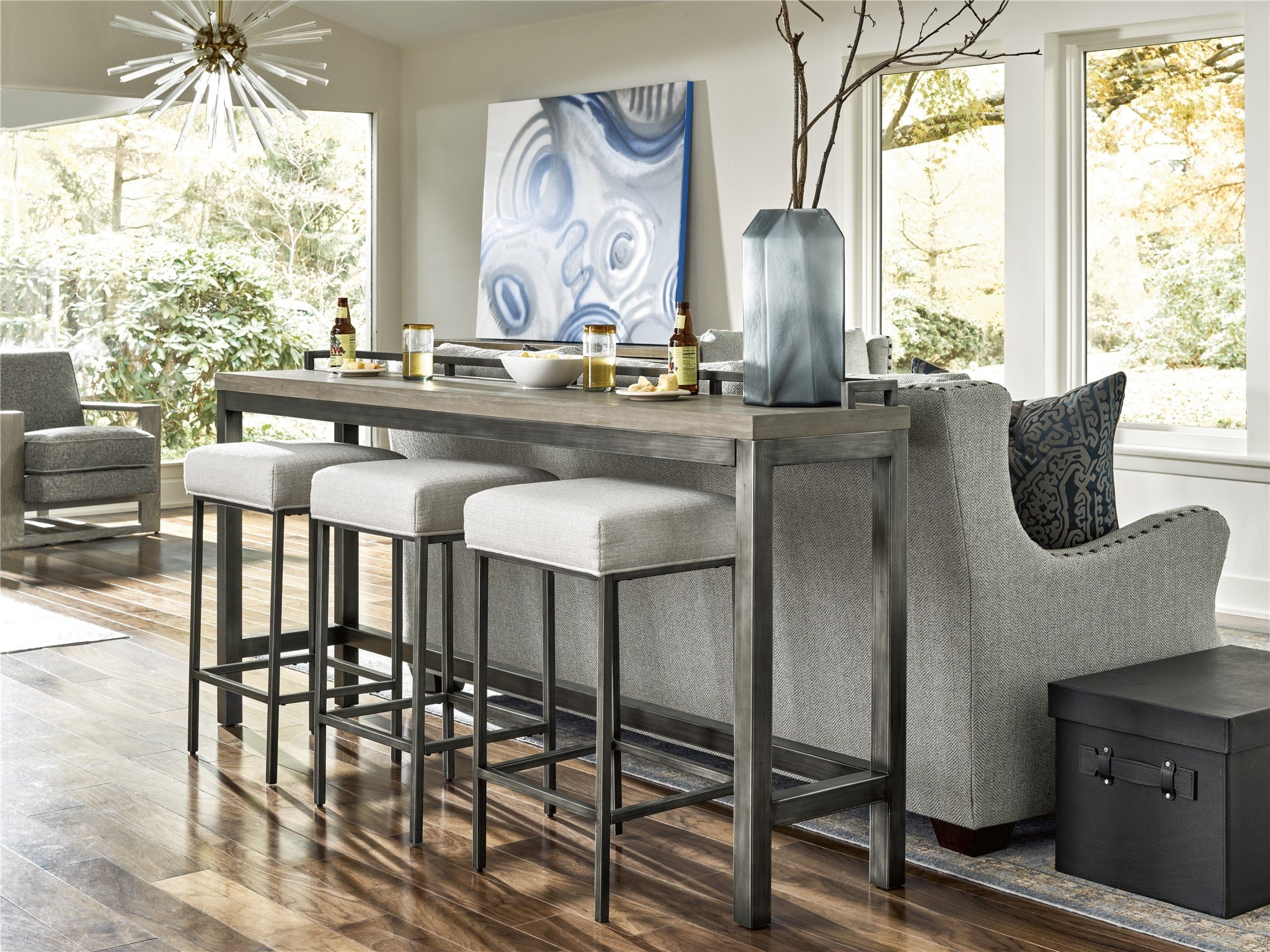 Waverly sofa table and 3 stools store