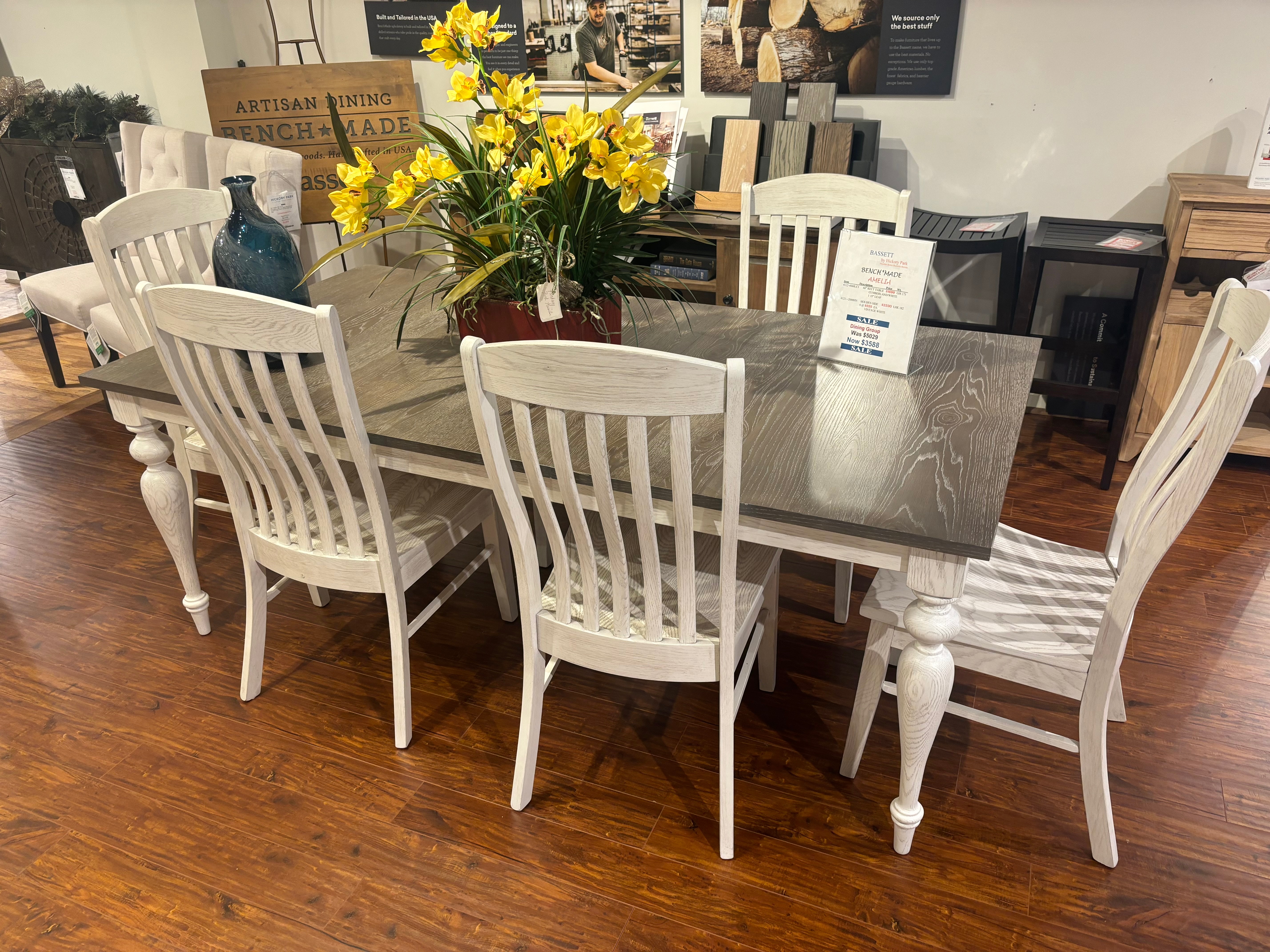 Hickory Park Clearance Casual Dining Amelia Dining Table and Chairs by ...