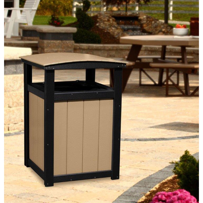 Outdoor Furniture by Amish Oak and Cherry OutdoorPatio Black Trash Can ...