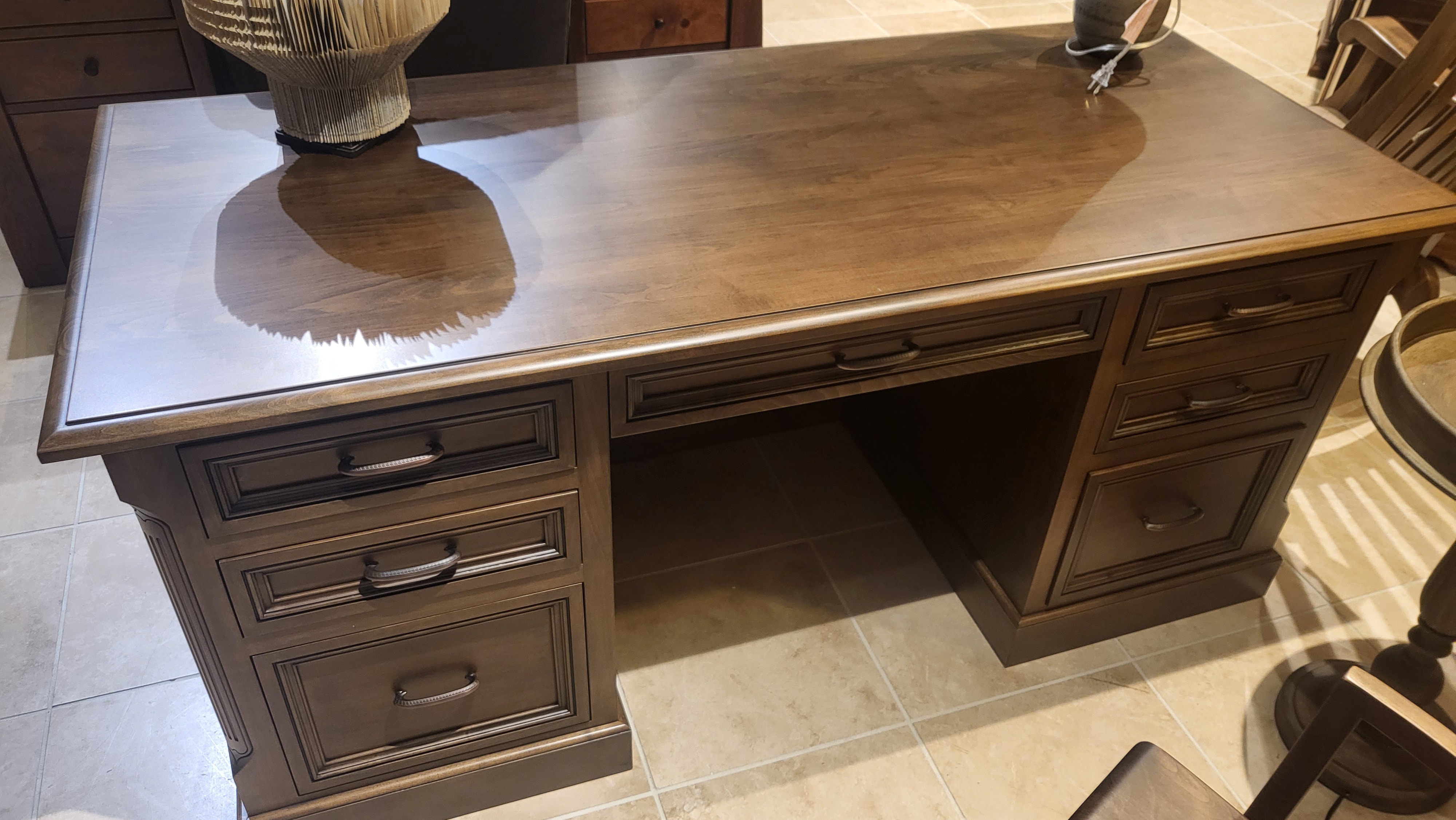 Amish Oak & Cherry Clearance Center Home Office Kingston Executive Desk ...