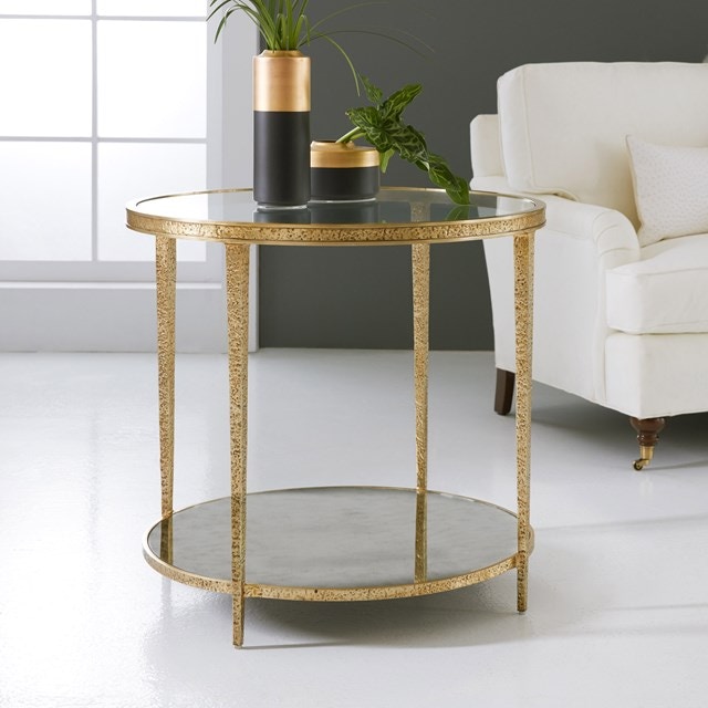 Modern History Sculpture Round Table - Antique Brass MH996F03 | Hickory ...