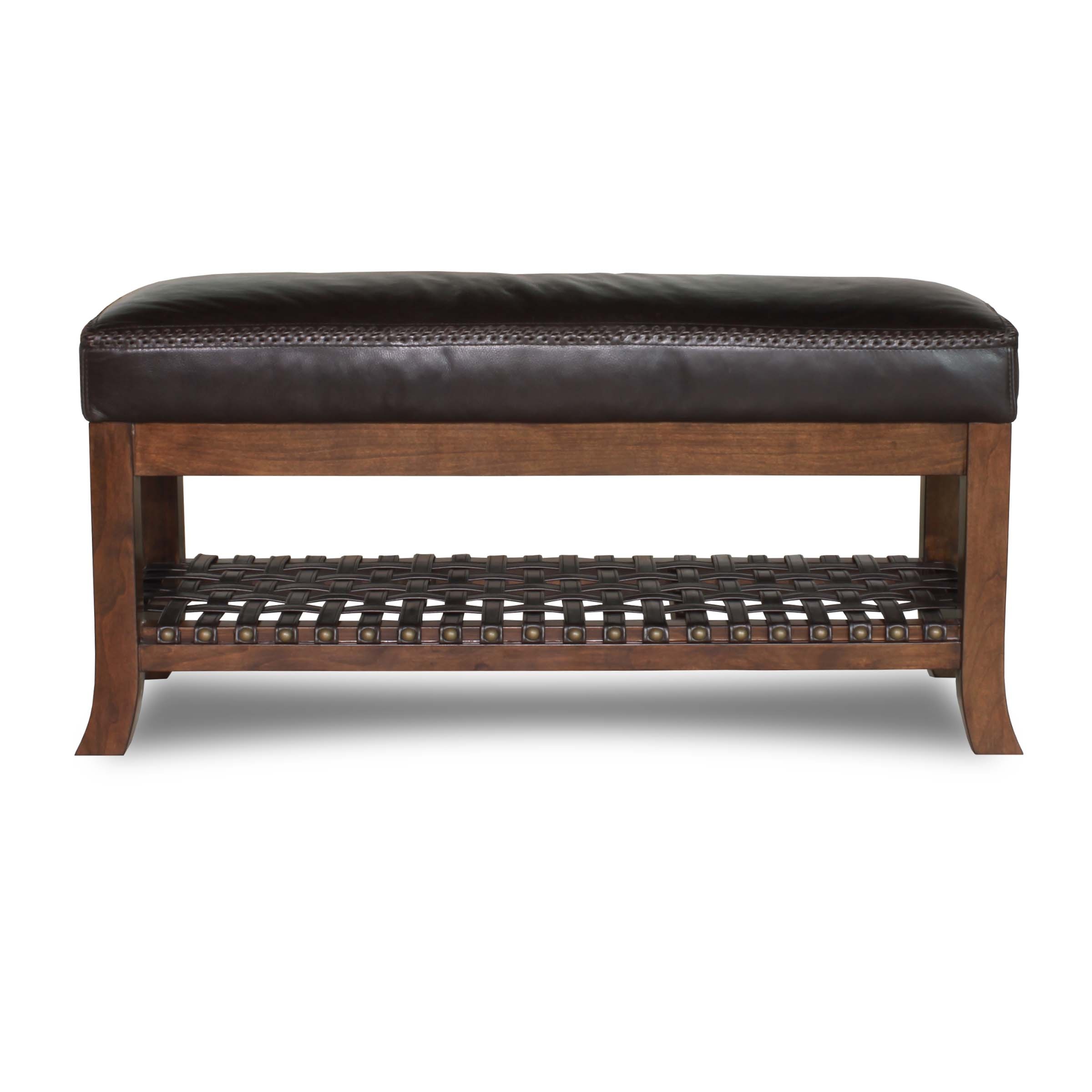 Eleanor Rigby Home Bedroom Bench Ottoman in Antique#1 Leather Nashville ...