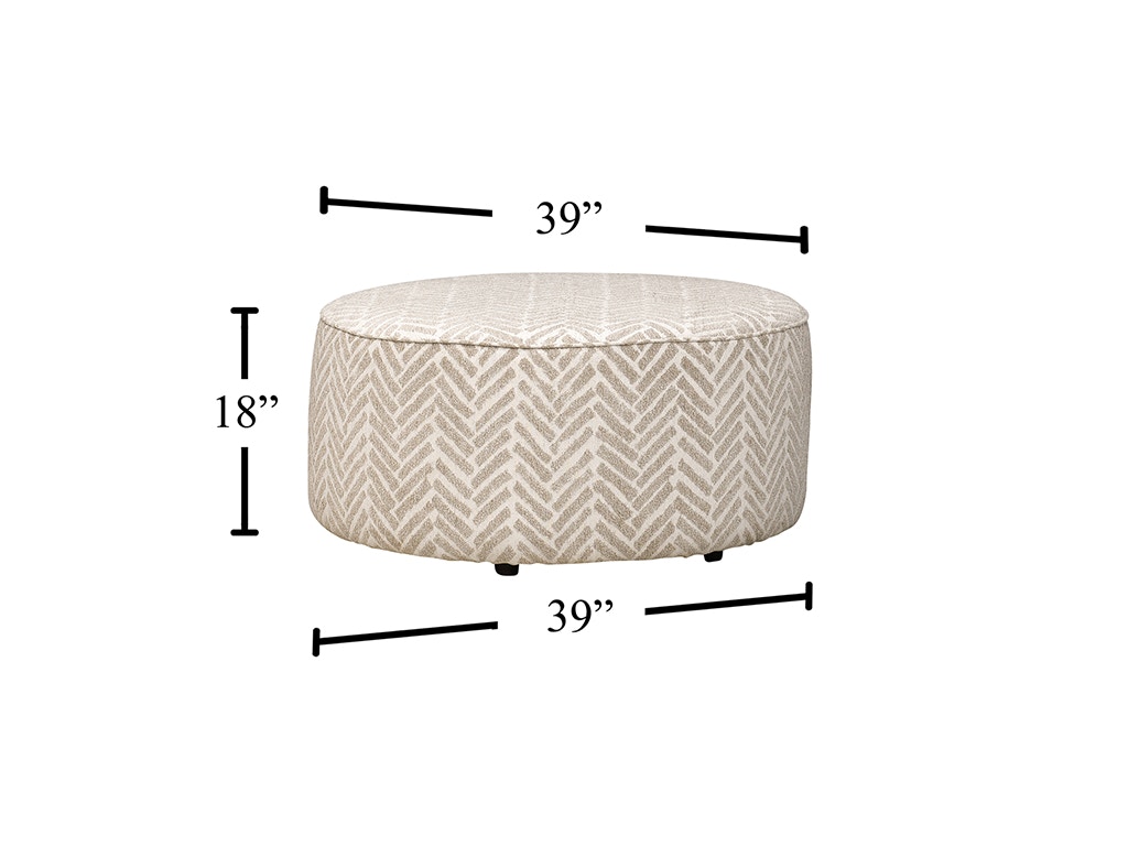 Fusion Furniture 9778 Passageway Vanilla Round Cocktail Ottoman 140