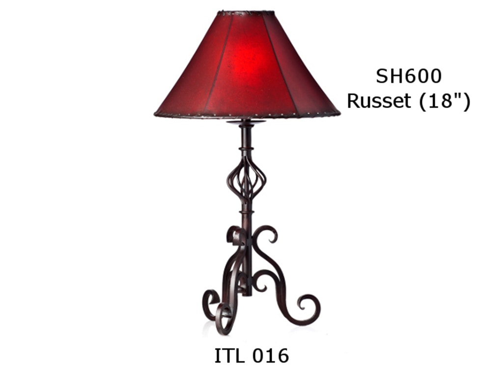 Mexican Country Imports Forged Iron Table Lamp with Russet Shade ITL ...