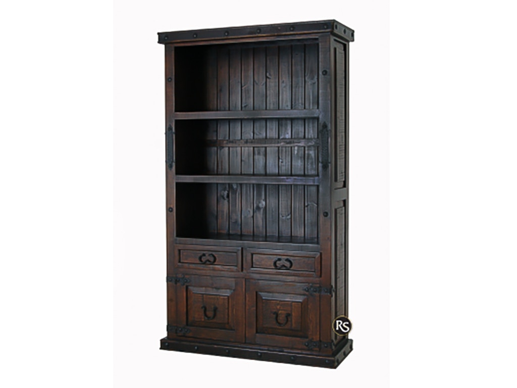 Rusticos Sierra Home Office HACIENDA BOOKCASE WITH DOORS LG LIB-02 ...