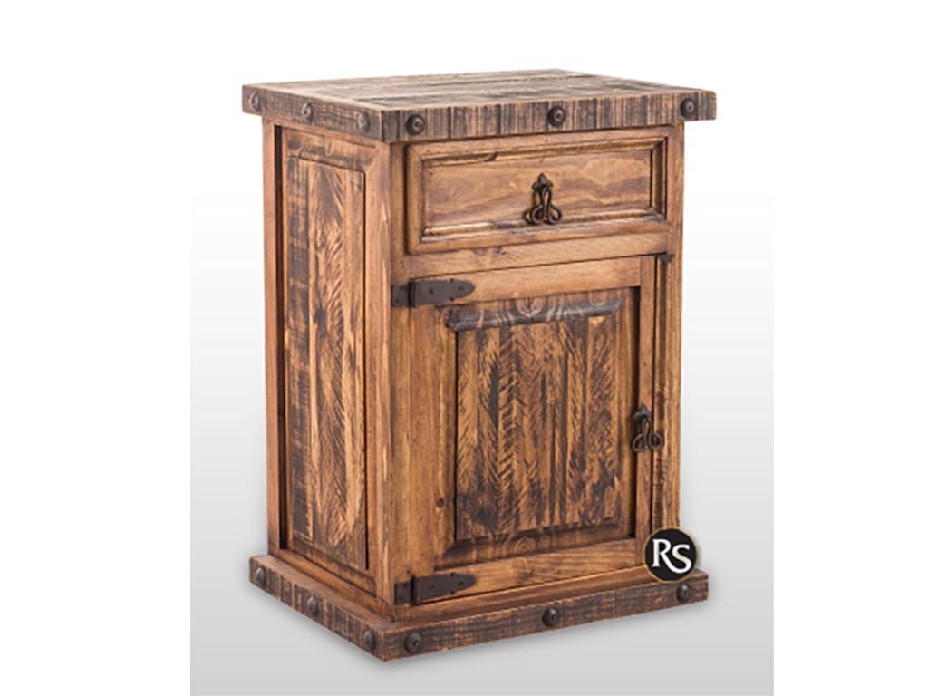 Rusticos Sierra Bedroom LARGE RUSTIC NIGHT STAND LR BUR-11 - Furniture ...