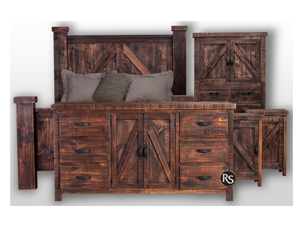 Rusticos Sierra Bedroom RANCHO FLAT TOP QUEEN SIZE BED LR CAM-90 ...