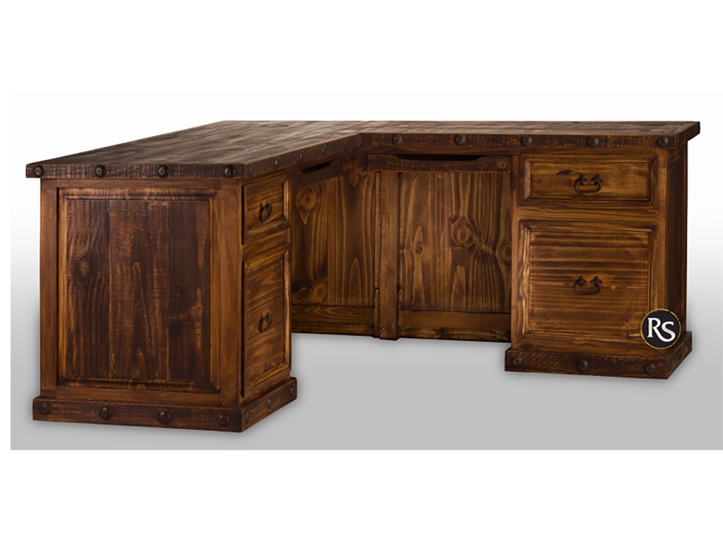 Rusticos Sierra Home Office RUSTIC L-SHAPE DESK LR ESC-05 - Furniture ...