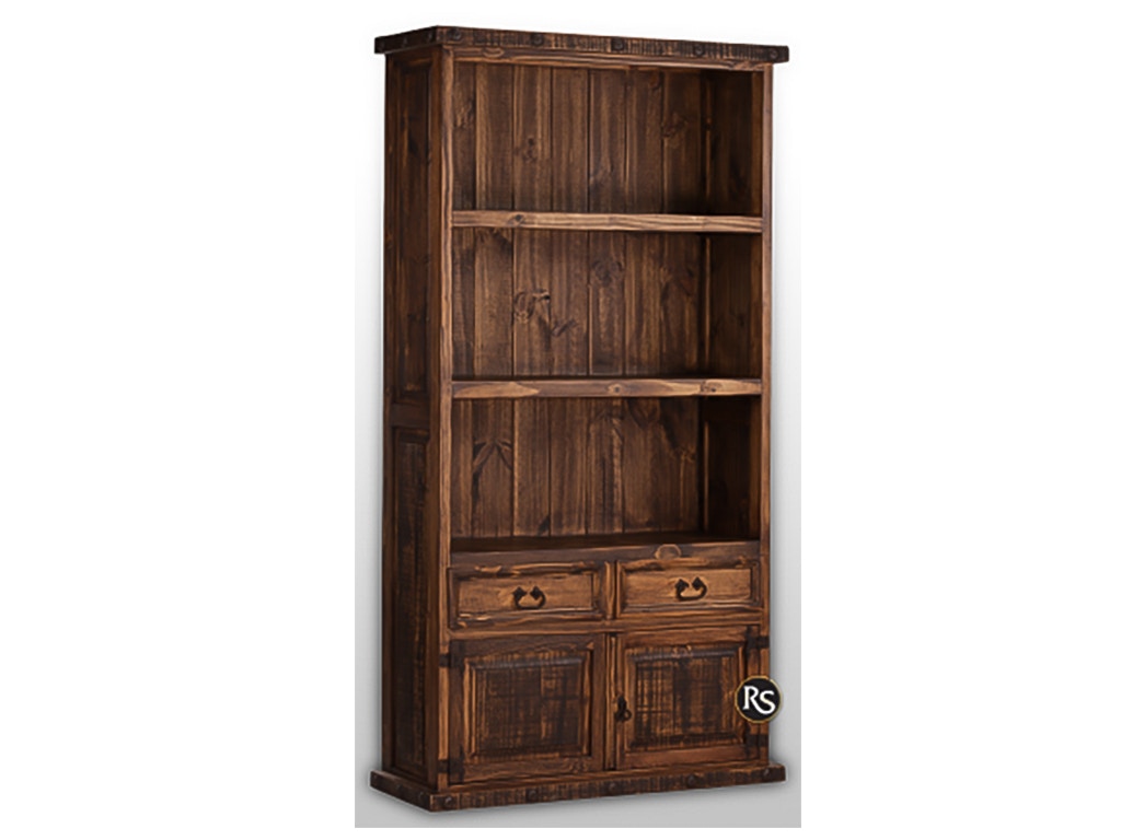 Rusticos Sierra Home Office RUSTIC 2 DRAWERS 2 DOORS BOOKCASE LR LIB-02 ...