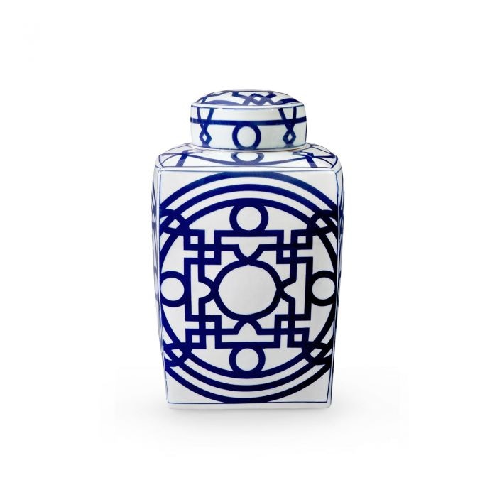 Villa and House Jasper Square Jar, Blue & White JSP-700-300 - Studio ...