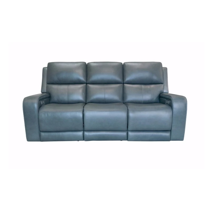 Flexsteel Oasis 1750-62P5/734-40 Oasis Storm Leather Power Reclining Sofa with Power Headrests