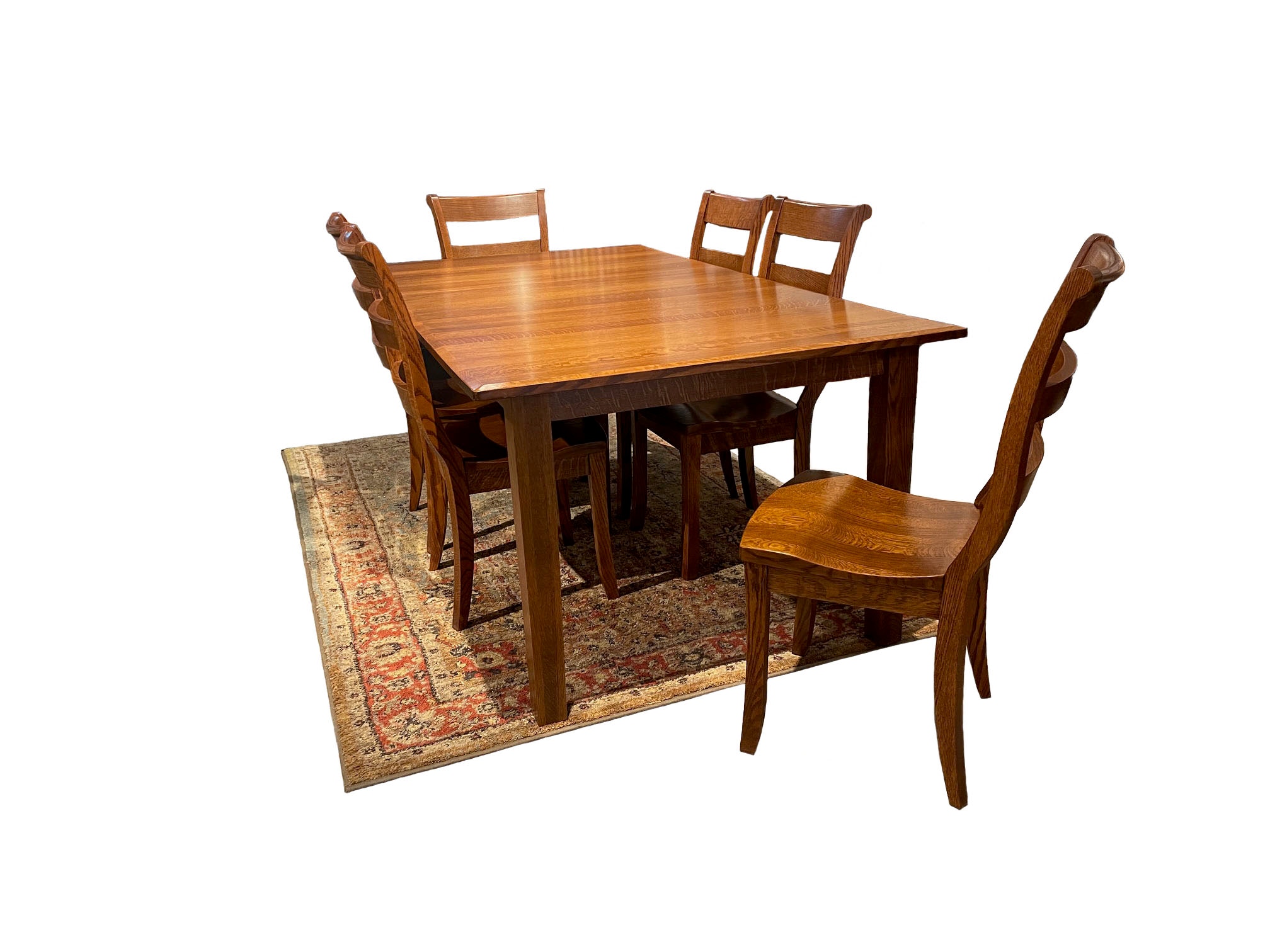 Oak table and 6 chairs store