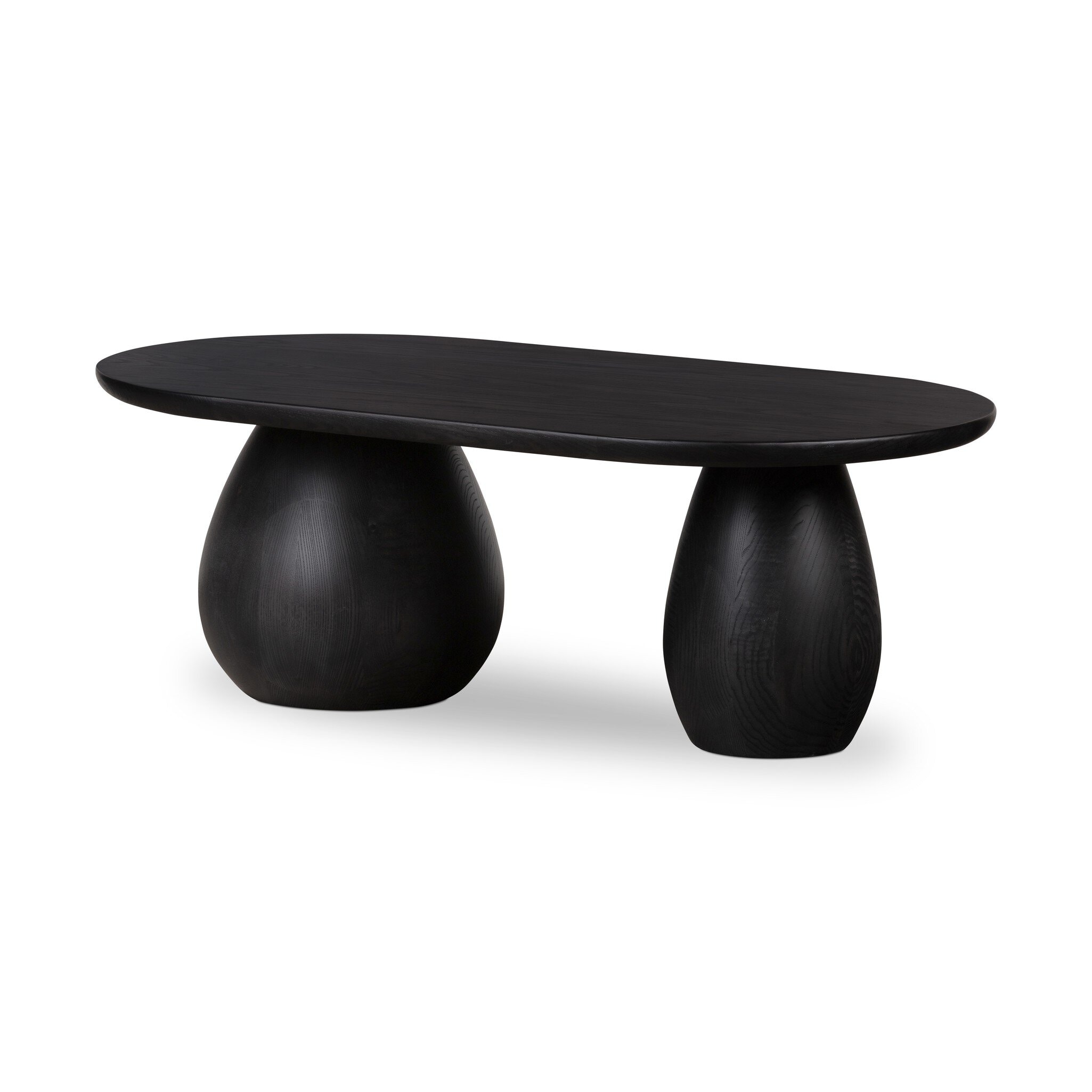 Black wood oval coffee table store