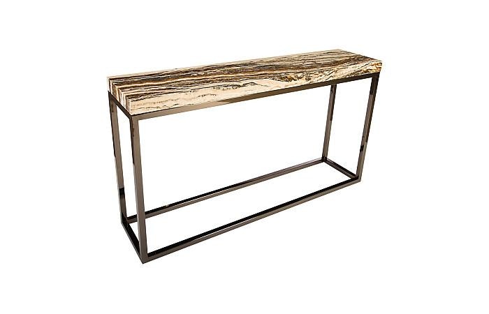 Onyx Console Table, Stainless Steel