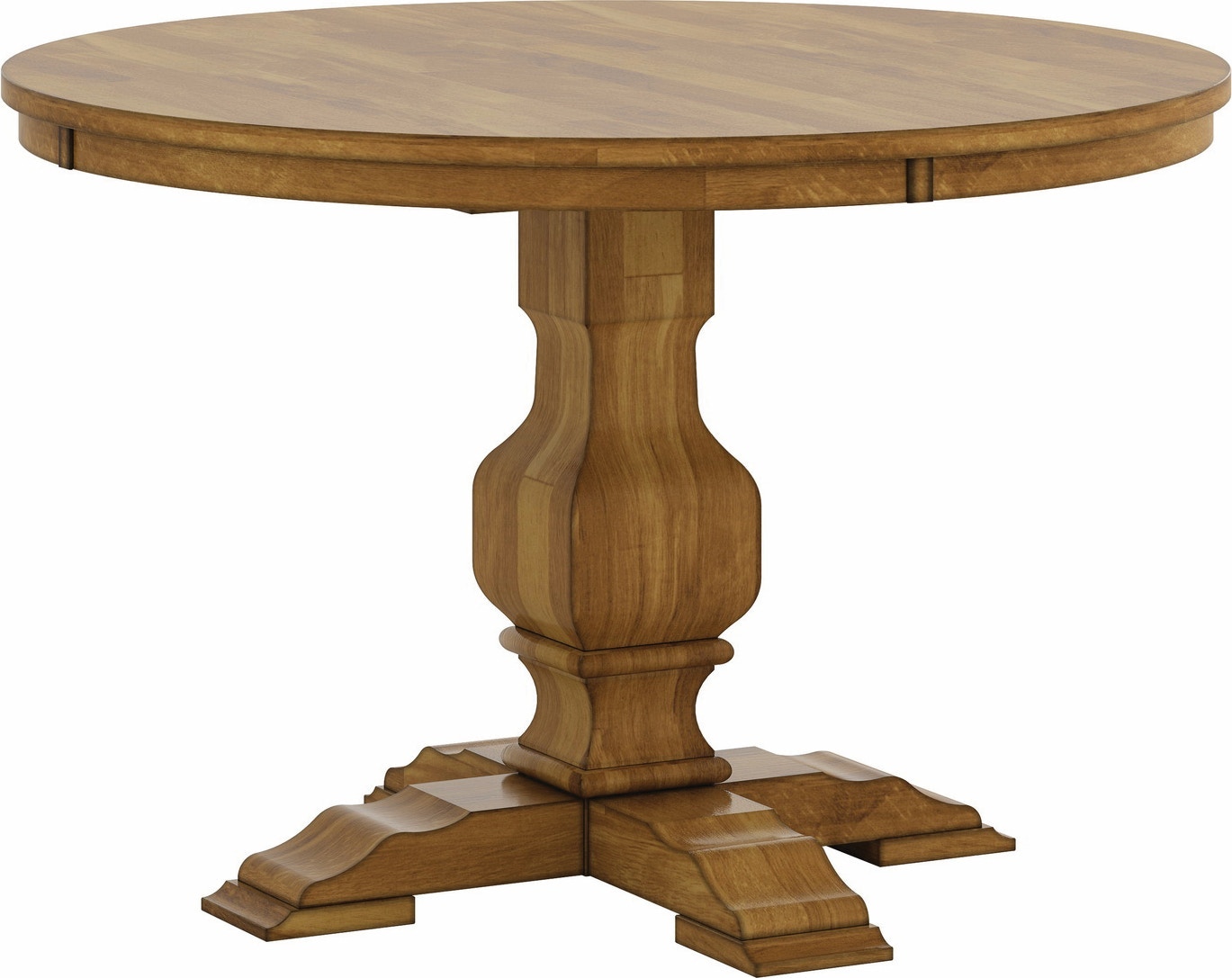 Oak Finish 45 Inch Round Dining Table
