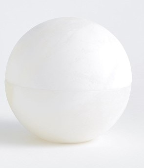 Alabaster Sphere Box-White-Sm