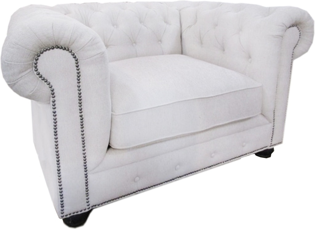 Carlton Tufted Chesterfield Chair-Ivory