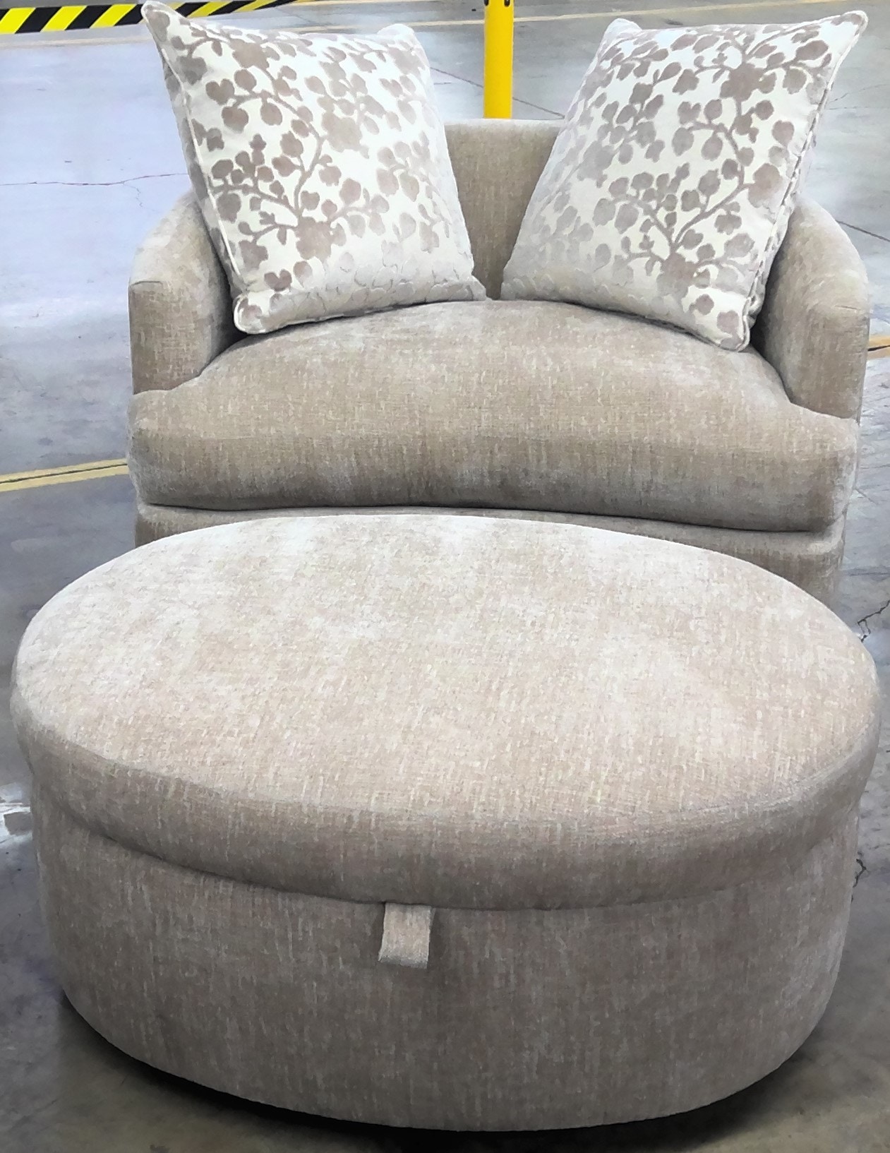 2PC Annette Swivel Chair & Ottoman Set