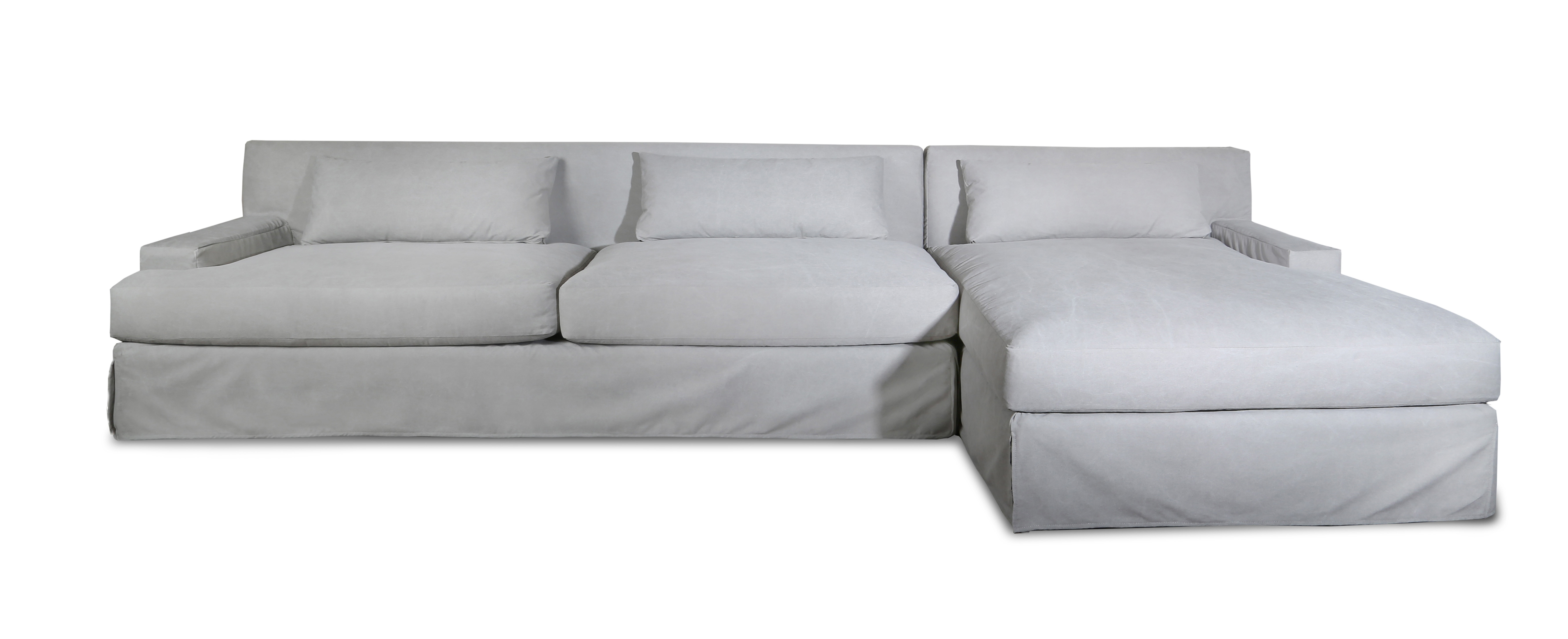 2 Piece Evelyn Slipcovered Sectional - LAF Sofa, RAF Chaise