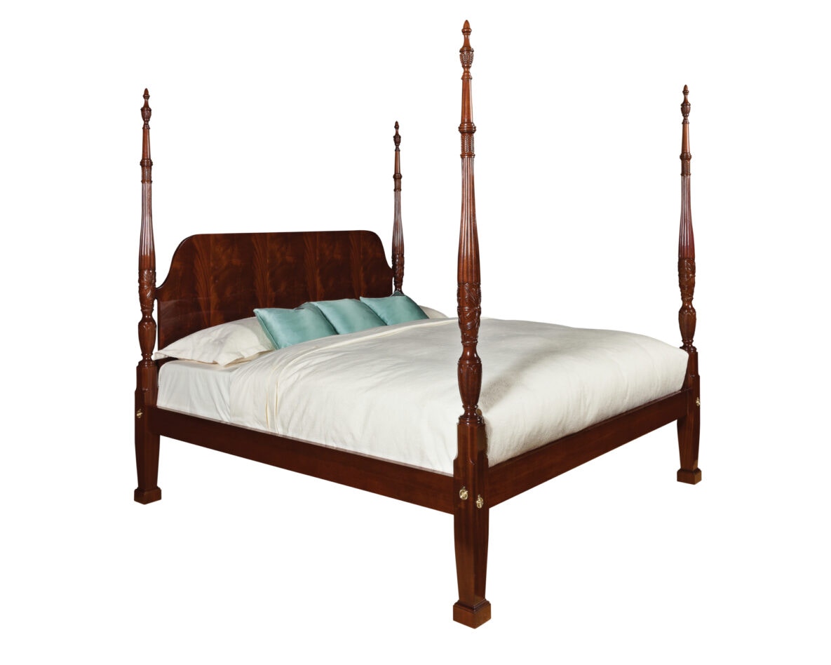 Councill Furniture 3316-6-6 Bedroom Rice Carved Poster Bed-King
