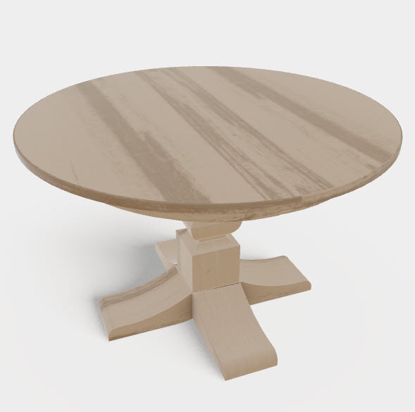 MAVIN 4848B000-G Casual Dining Wormy Maple Round Table in Bur Natural
