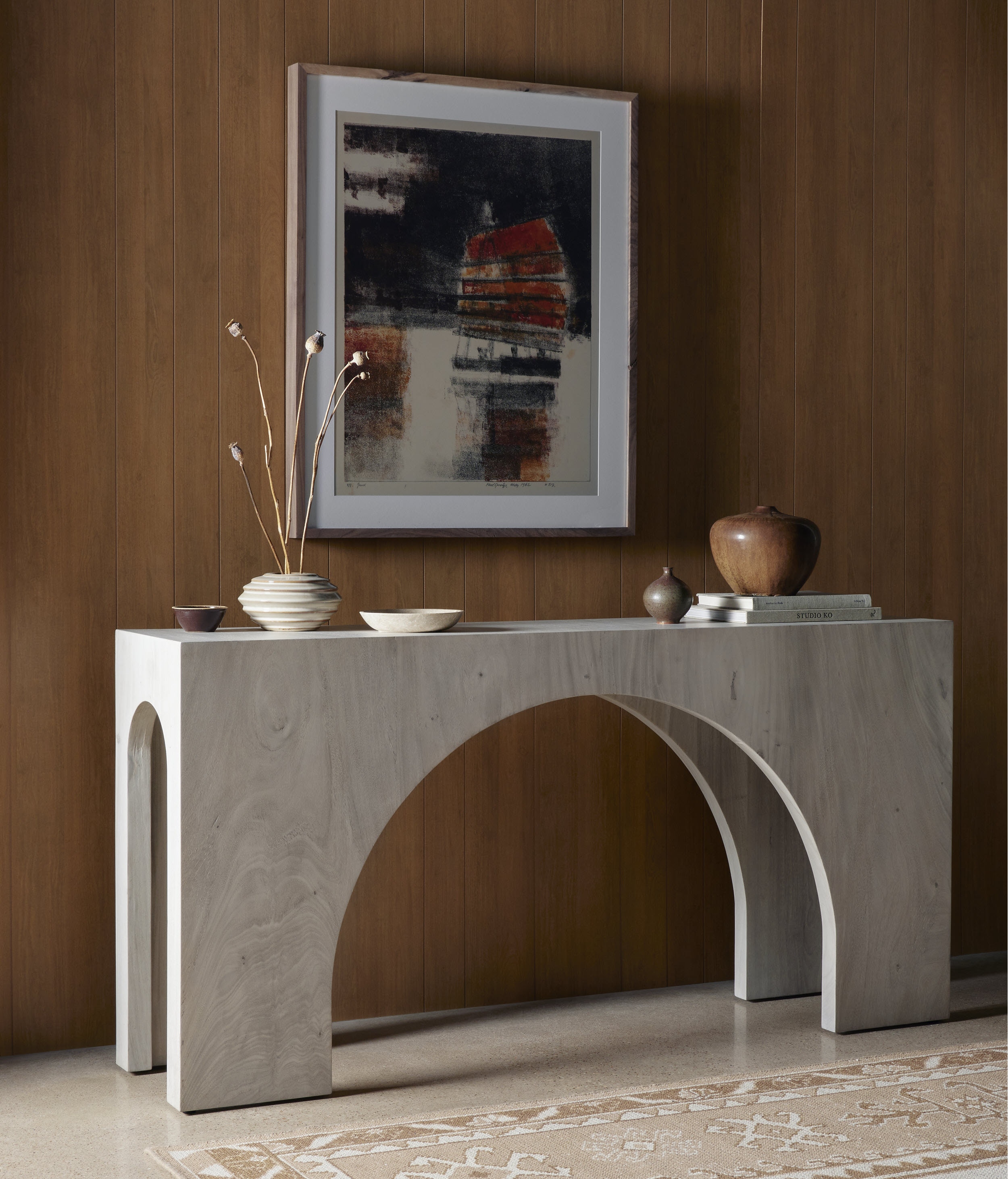 Four Hands Furniture 226801-001 Living Room Fausto Console Table-Bleached Guanacaste