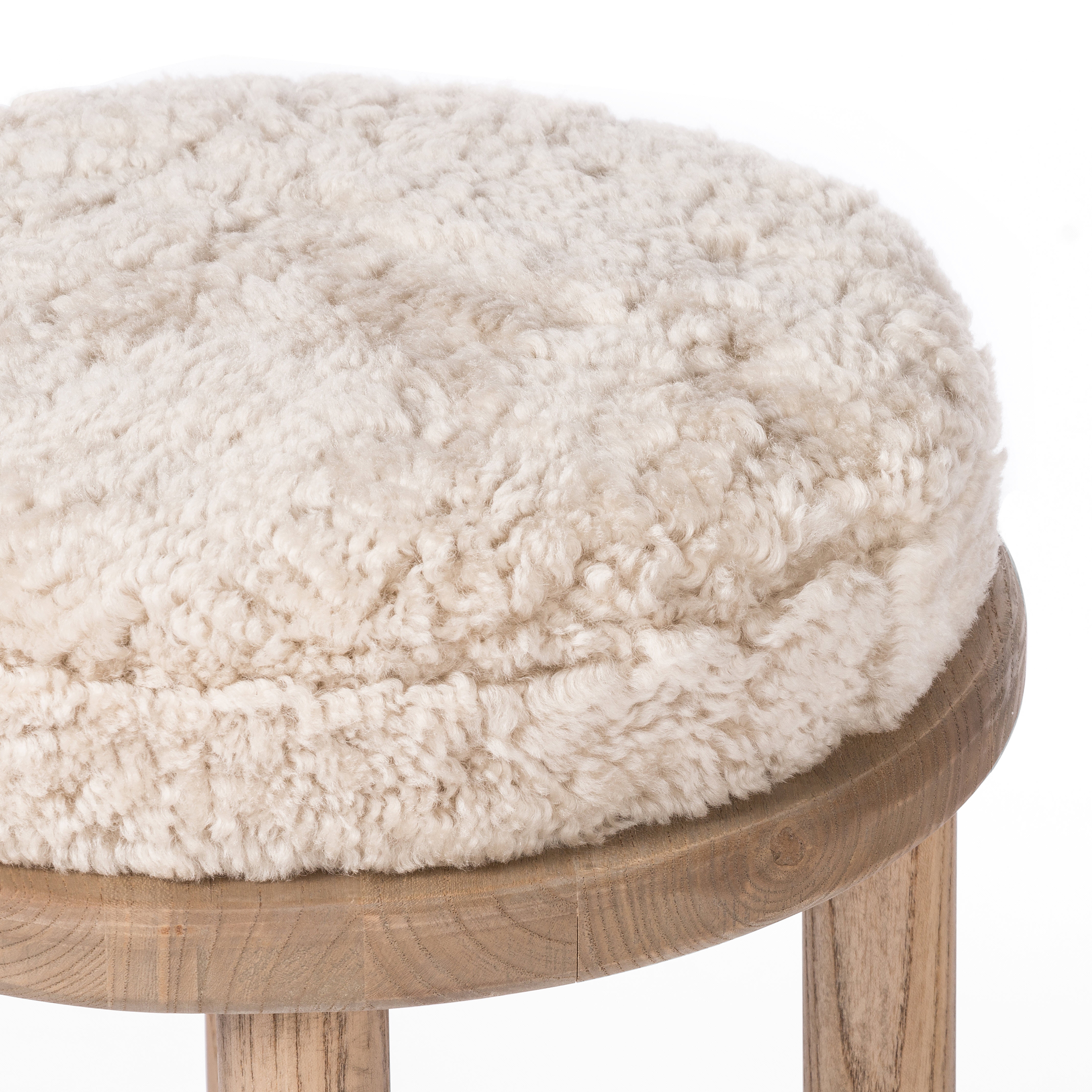 Four Hands Furniture 228599-003 Dining Room Saldino Stool-Beige Shearling
