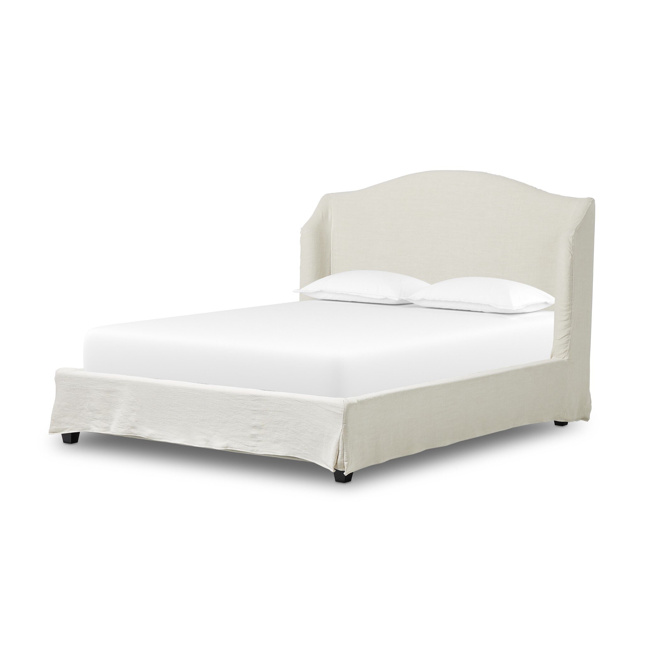 Four Hands Furniture 238122 007 Bedroom Meryl Slipcover King Bed Broadway Mist