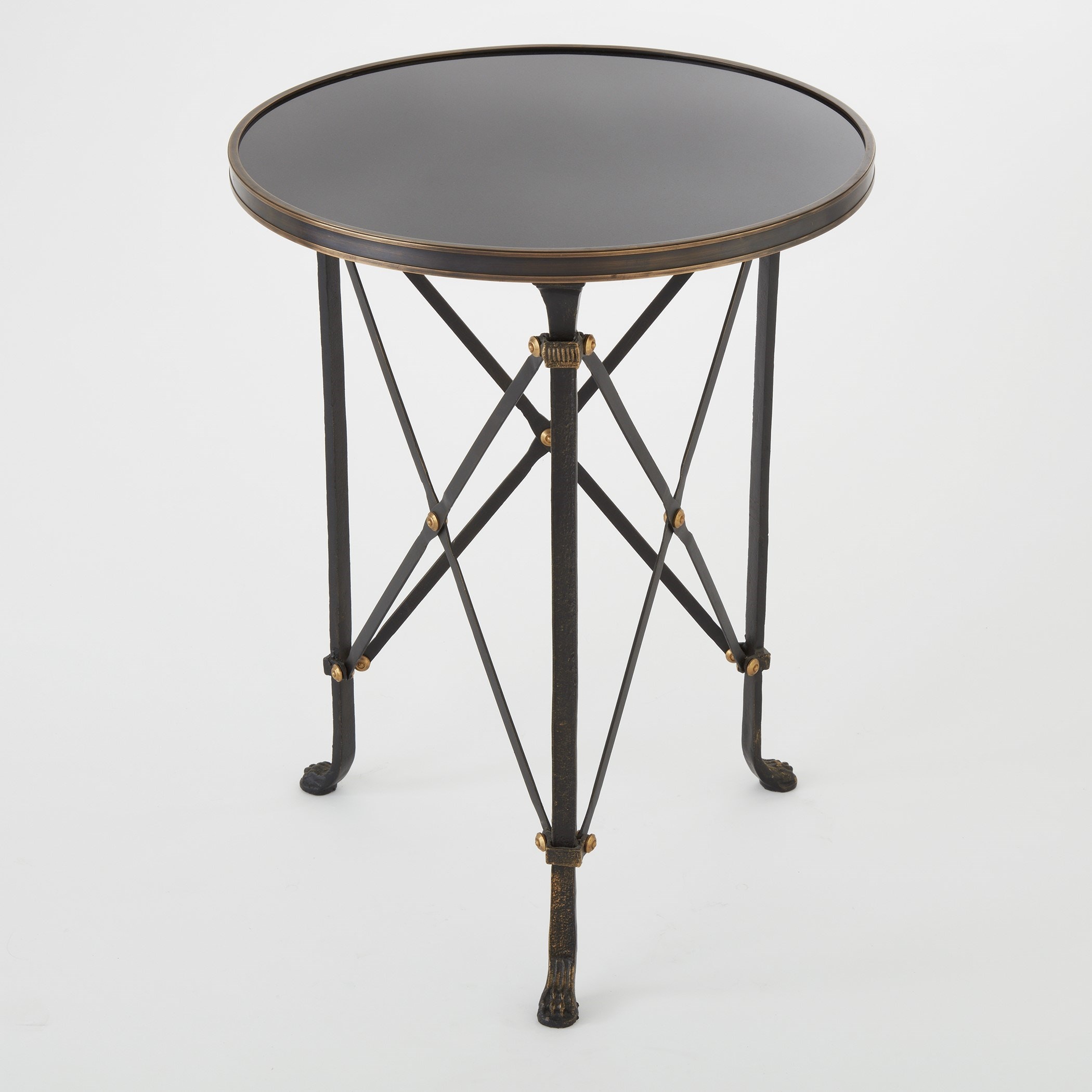 Global Views 8.80828 Living Room Directoire Table-Iron/Black Granite