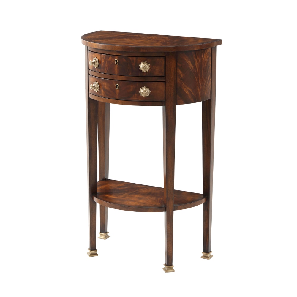 Theodore Alexander Furniture RE50025 Living Room Demi Lune Accent Console Table