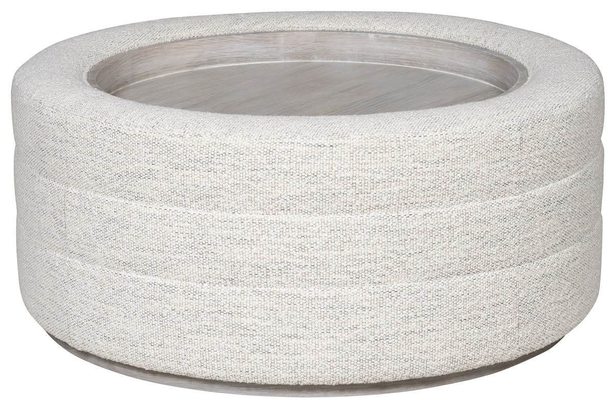 Vanguard 9084Z-RO Living Room Boyden Round Ottoman with Wood Tray