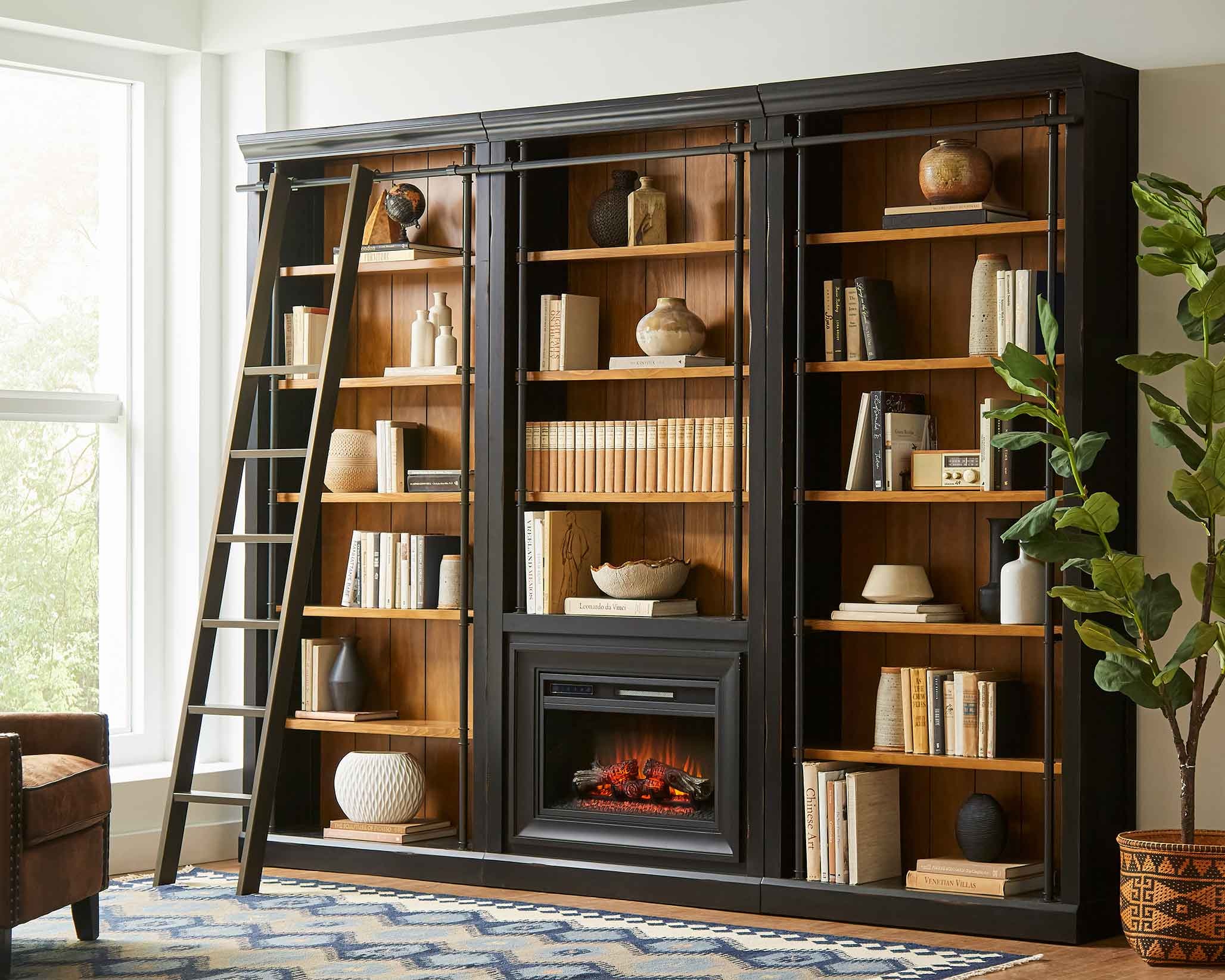 TOULOUSE BOOKCASE WITH FIREPLACE