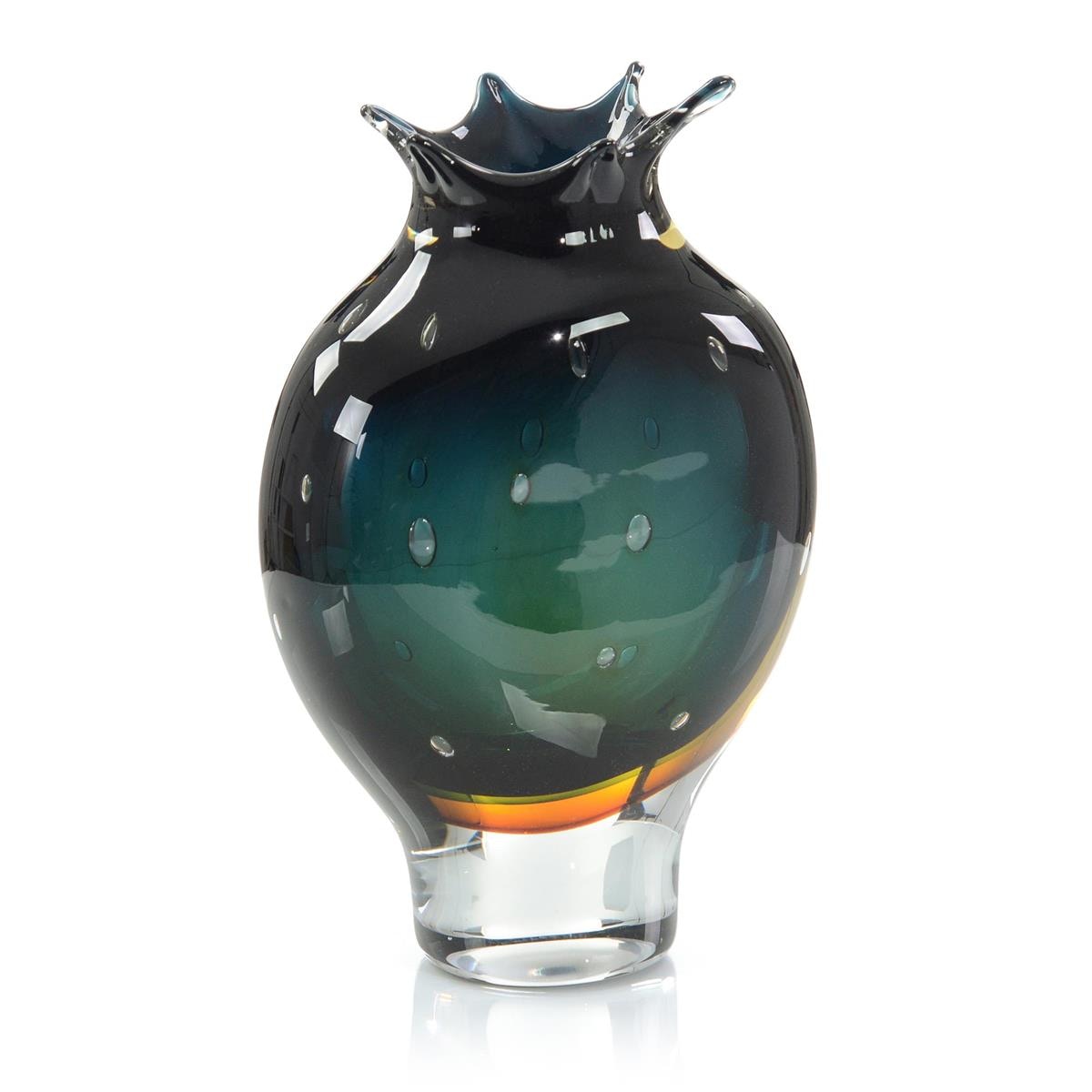 John Richard Hand-Blown Dark Blue And Amber Vase JRA-13323 - James ...